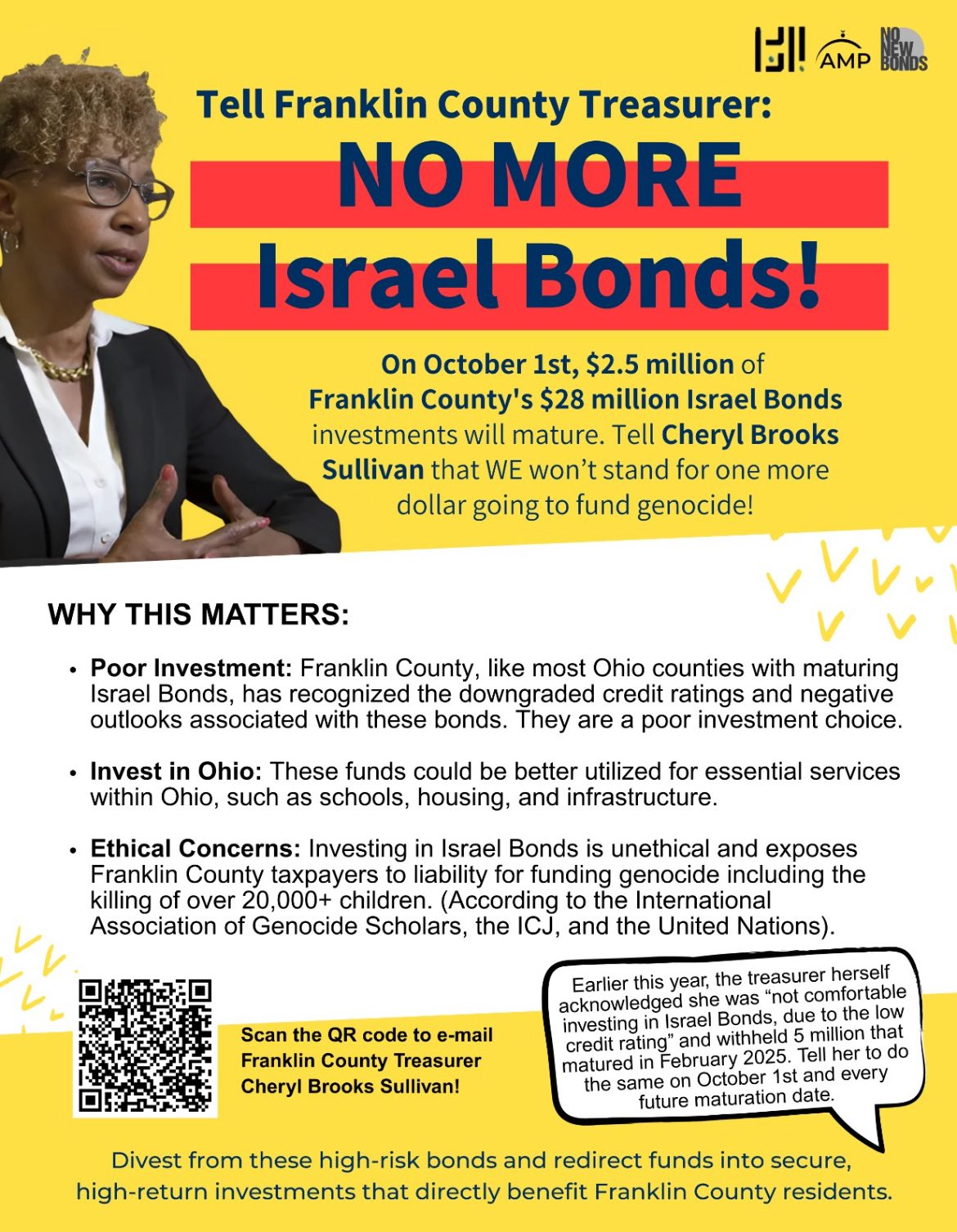 Tell Franklin County Treasurer: No More Israeli Bonds | Freepress.org